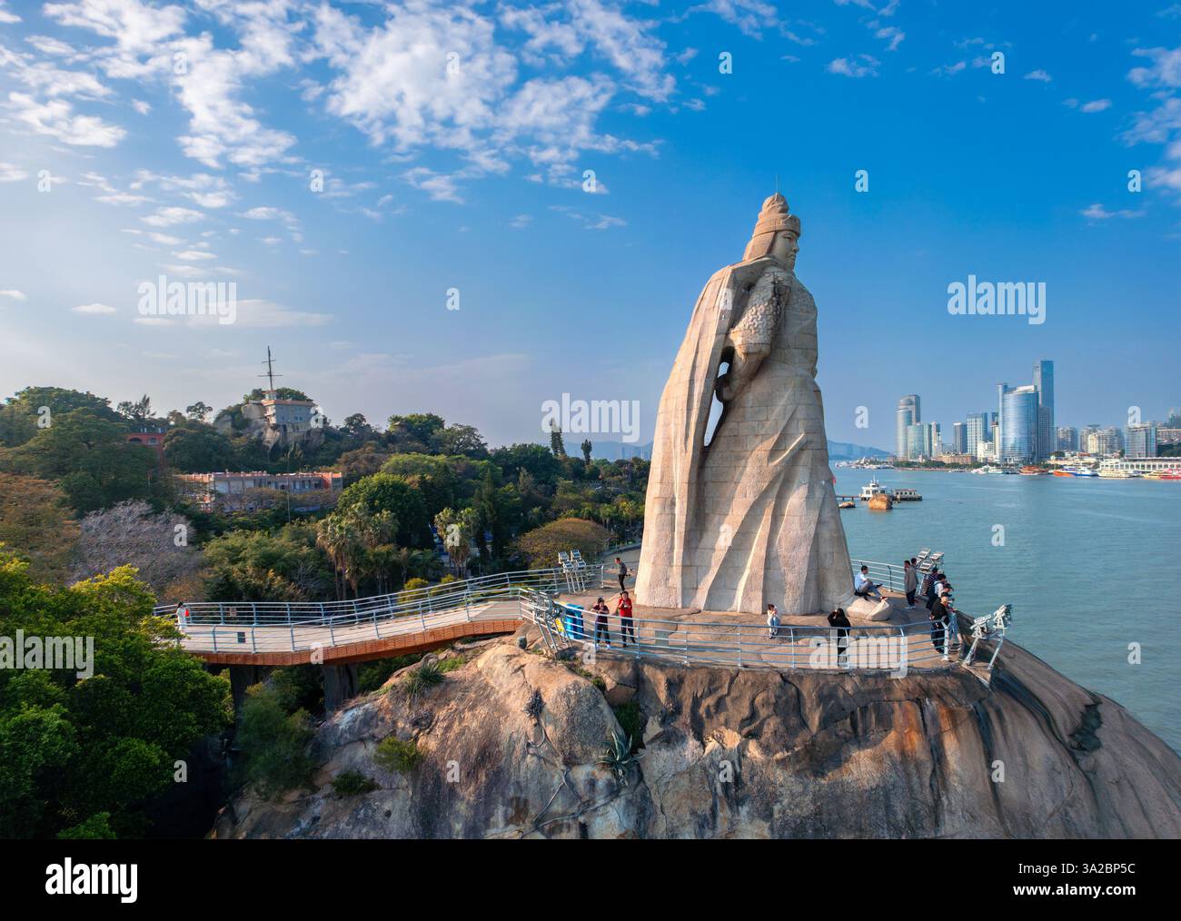 The urban environment of the Zheng Chenggong statue on Gulangyu Island ...