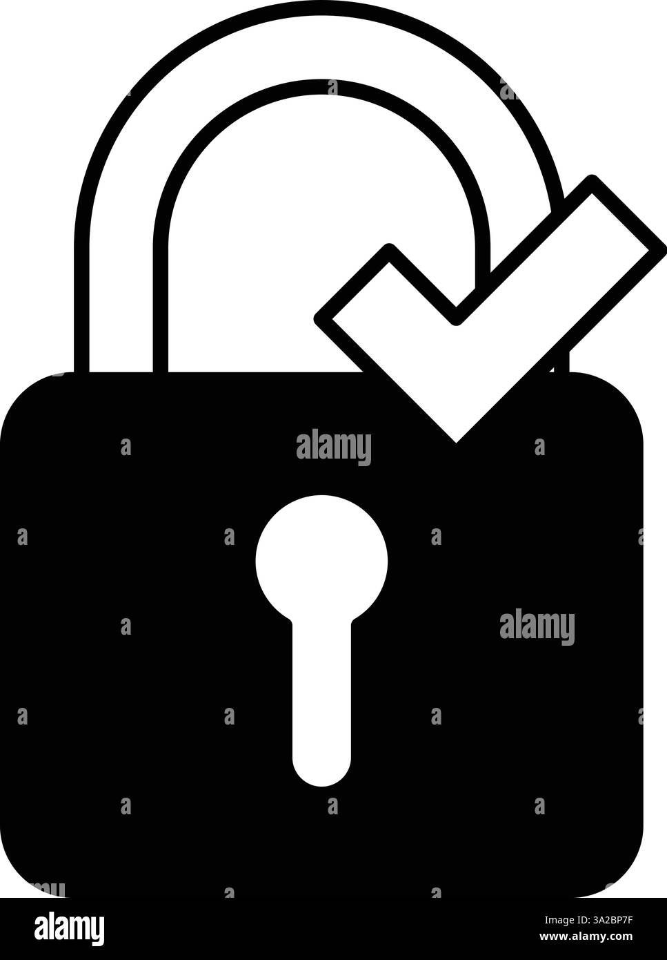 A lock with a key and a check mark Stock Vector Image & Art - Alamy