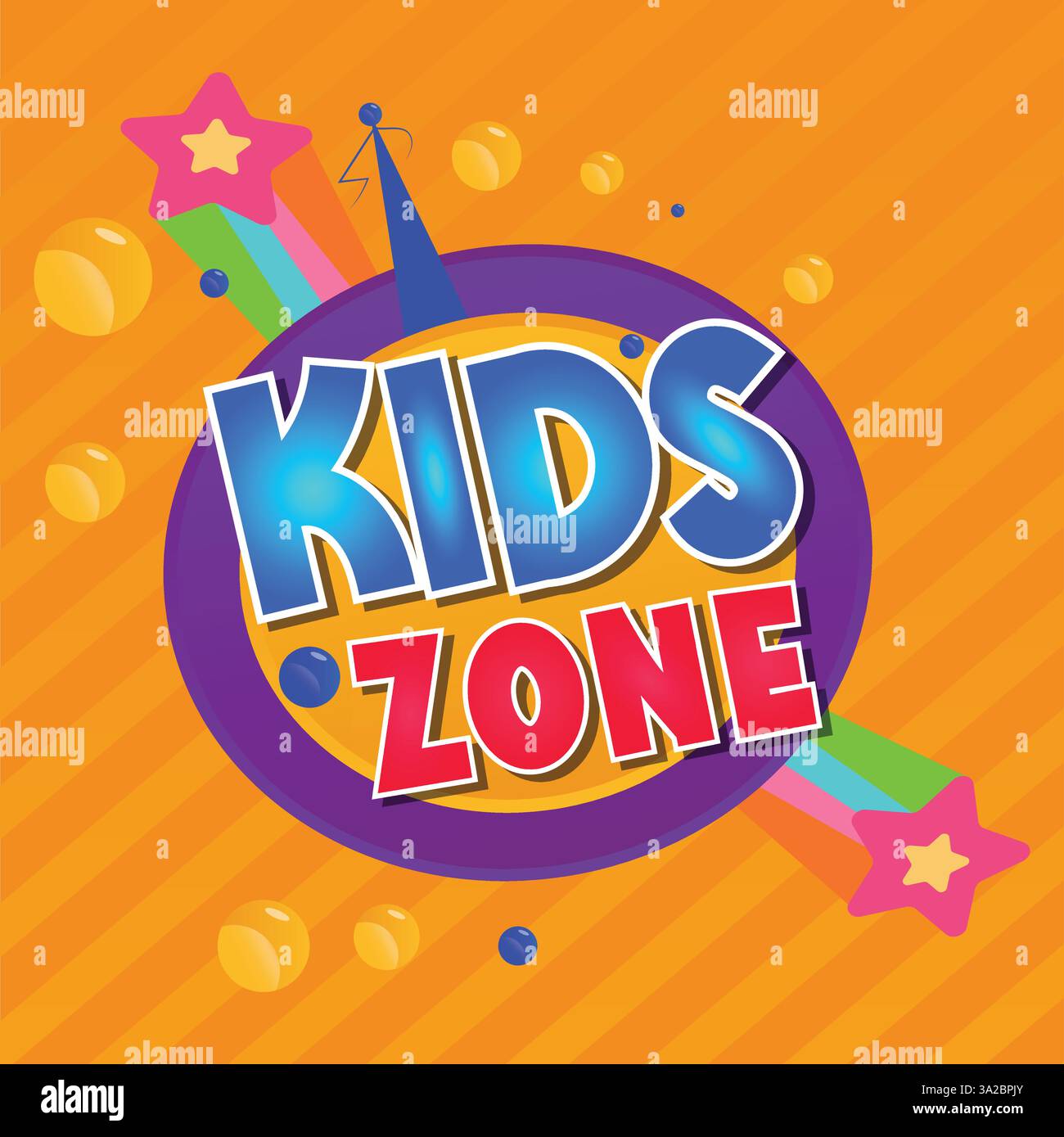Kids Zone Vector Design With Multiple Colour And Elements Stock Vector ...