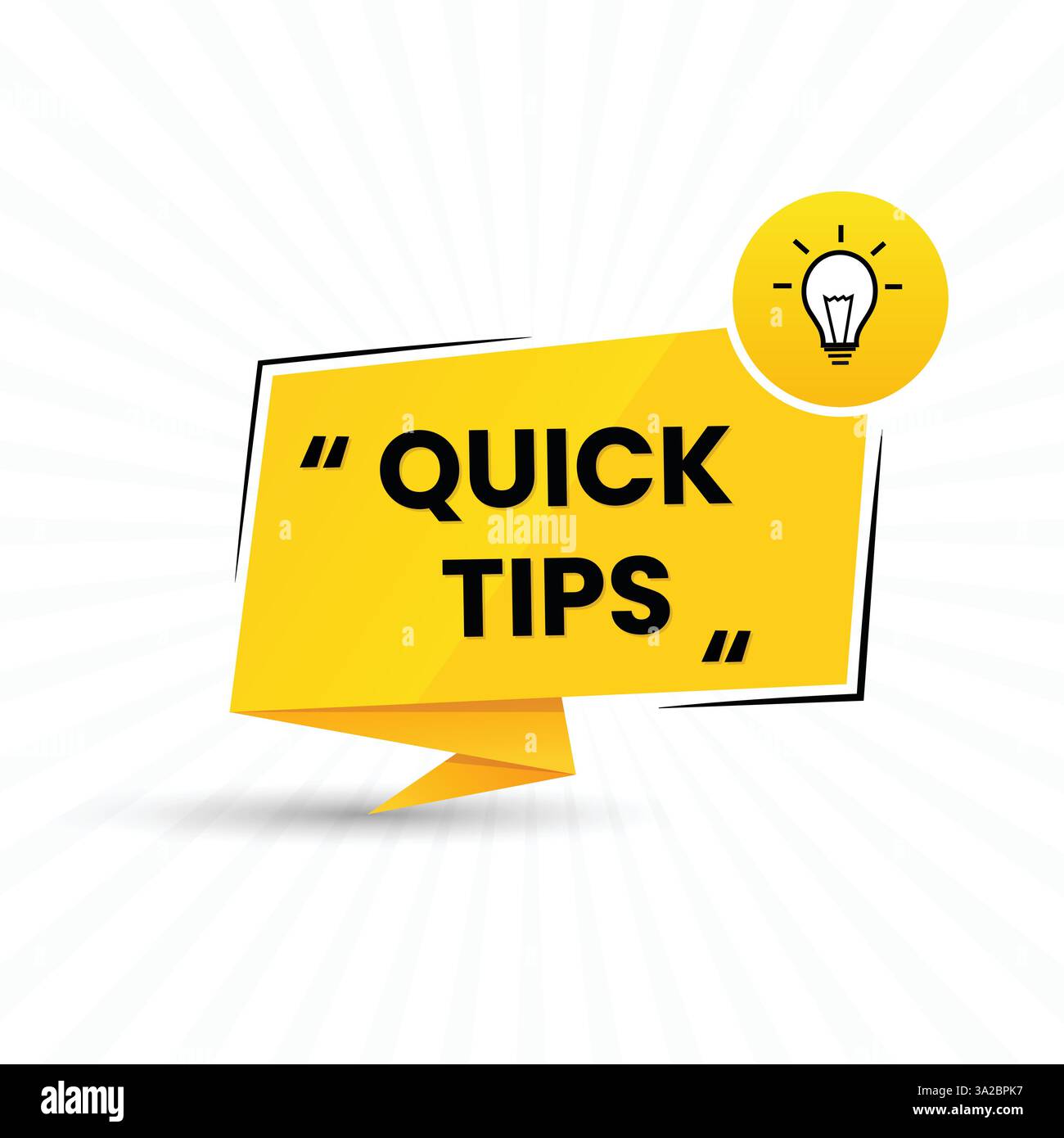 Quick tips with a lightbulb. Vector illustration Stock Vector Image ...