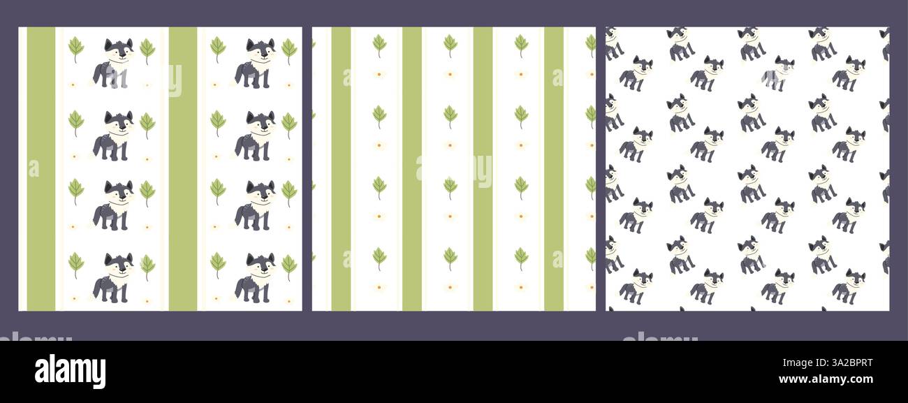 Cute forest animals pattern collection for fabric and wallpaper design ...