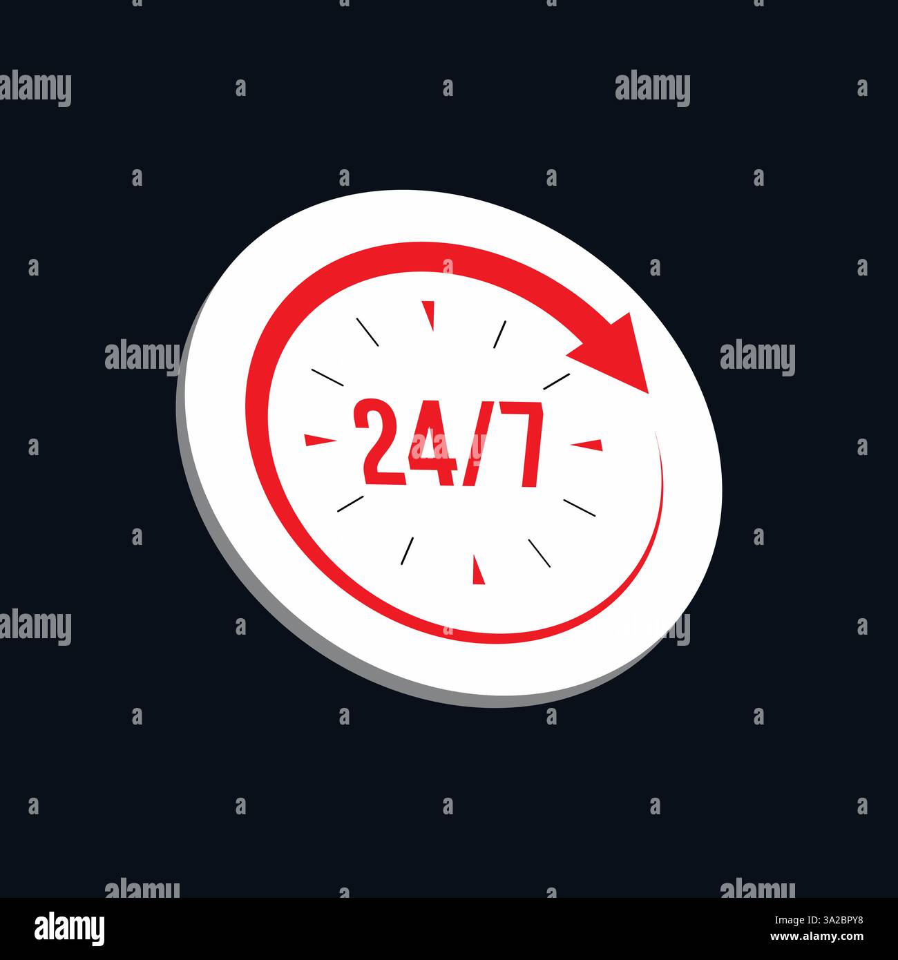 vector 24 hours and 7 days open helpline service Stock Vector Image ...