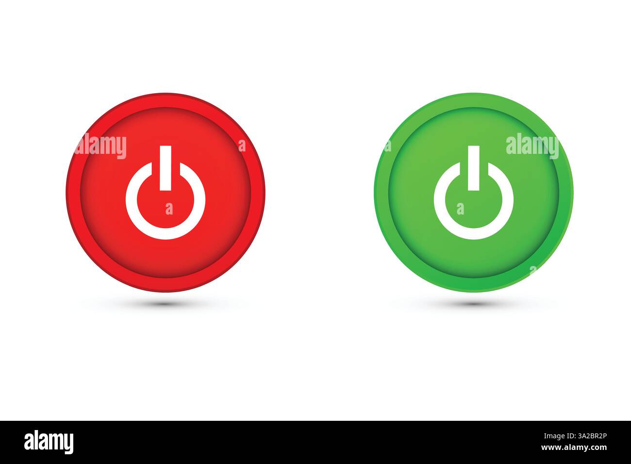 Power on off red and green button icon.vector illustration Stock Vector ...