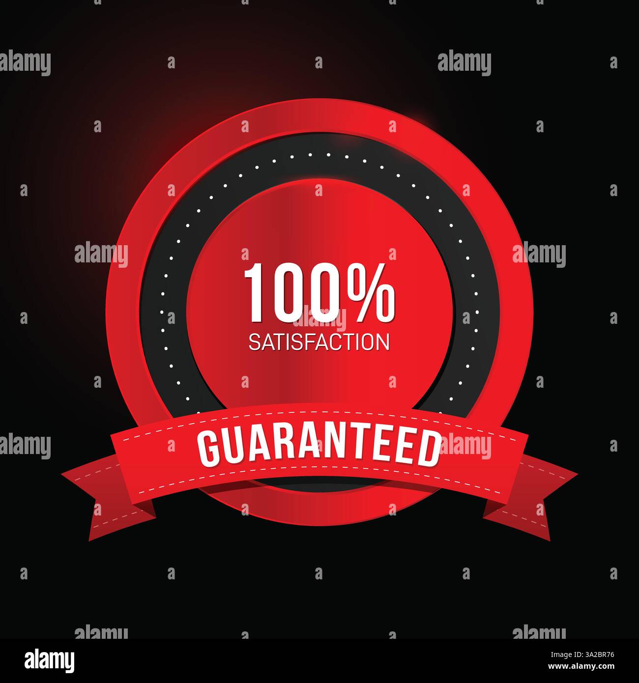 vector 100% satisfaction guaranteed red badge design Stock Vector Image & Art - Alamy