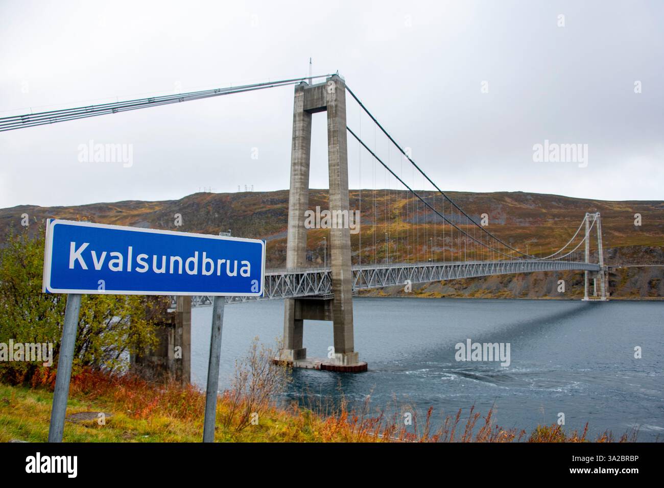 Kvalsund Bridge in Finnmark - Norway Stock Photo - Alamy