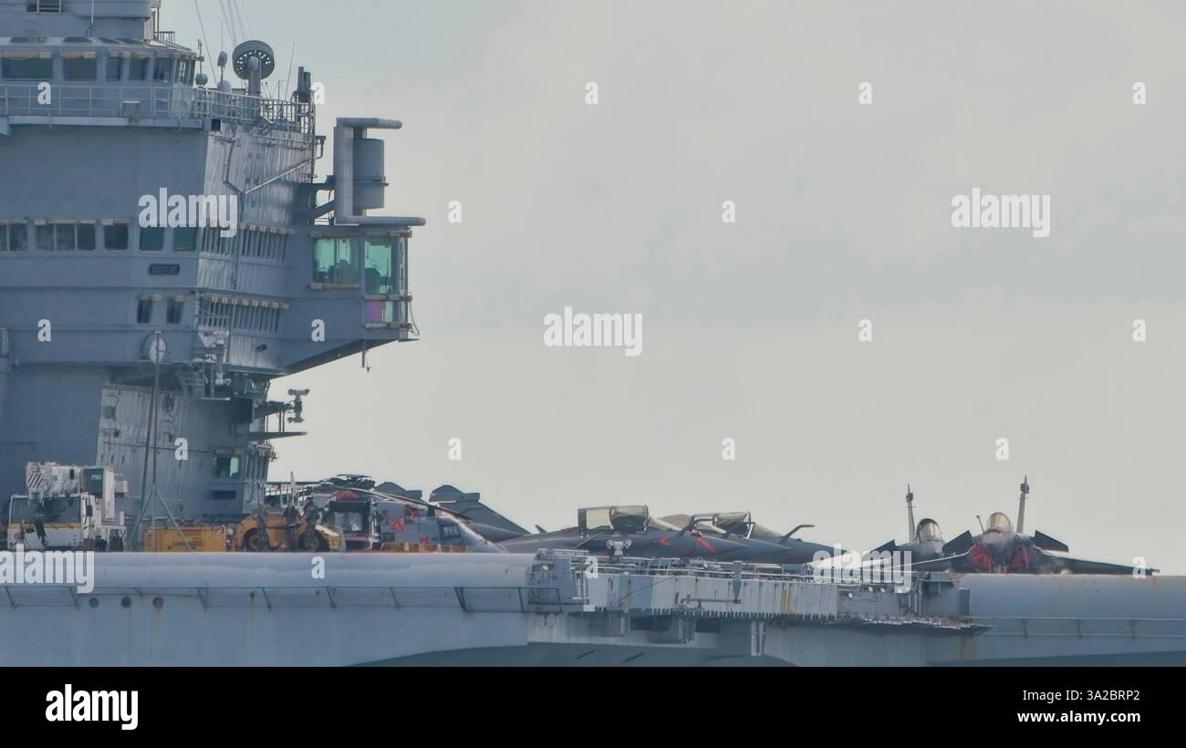 French Carrier Strike Group flagship FS Charles De Gaulle Stock Photo ...