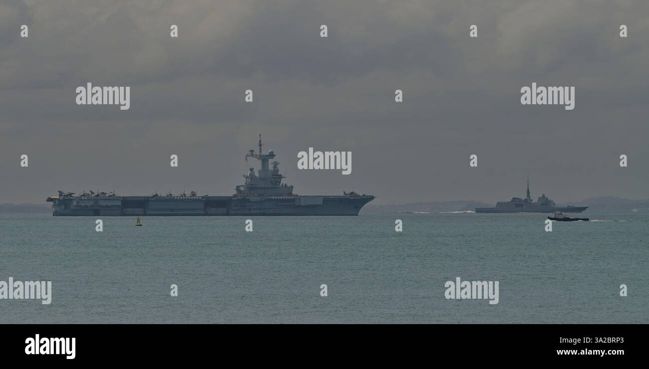 French Carrier Strike Group flagship FS Charles De Gaulle Stock Photo ...