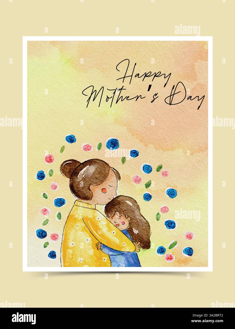 Mother's Day greeting card with textured background with scattered ...