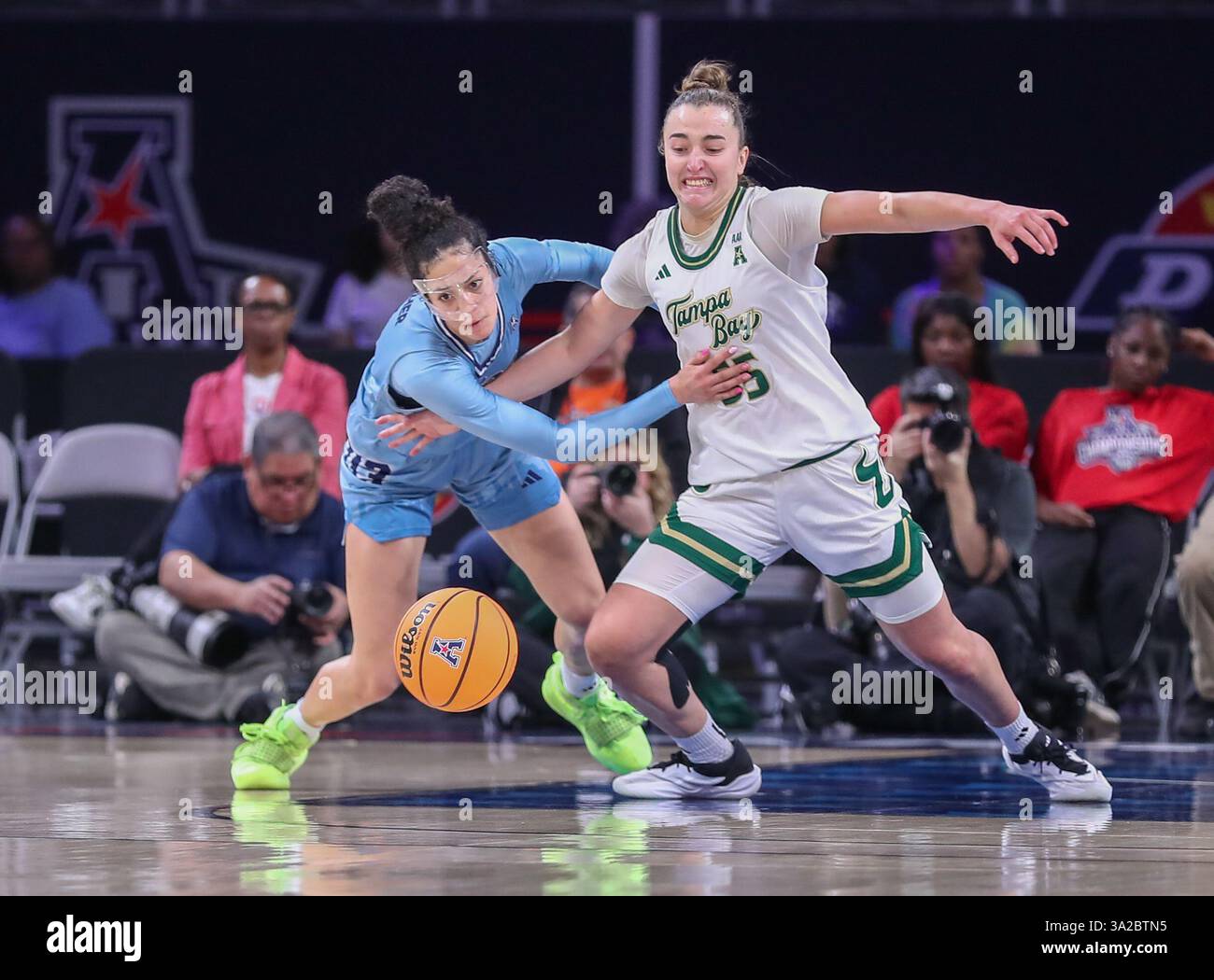 March 12, 2025, Fort Worth, Texas, USA: Rice's MALIA FISHER (1) and ...