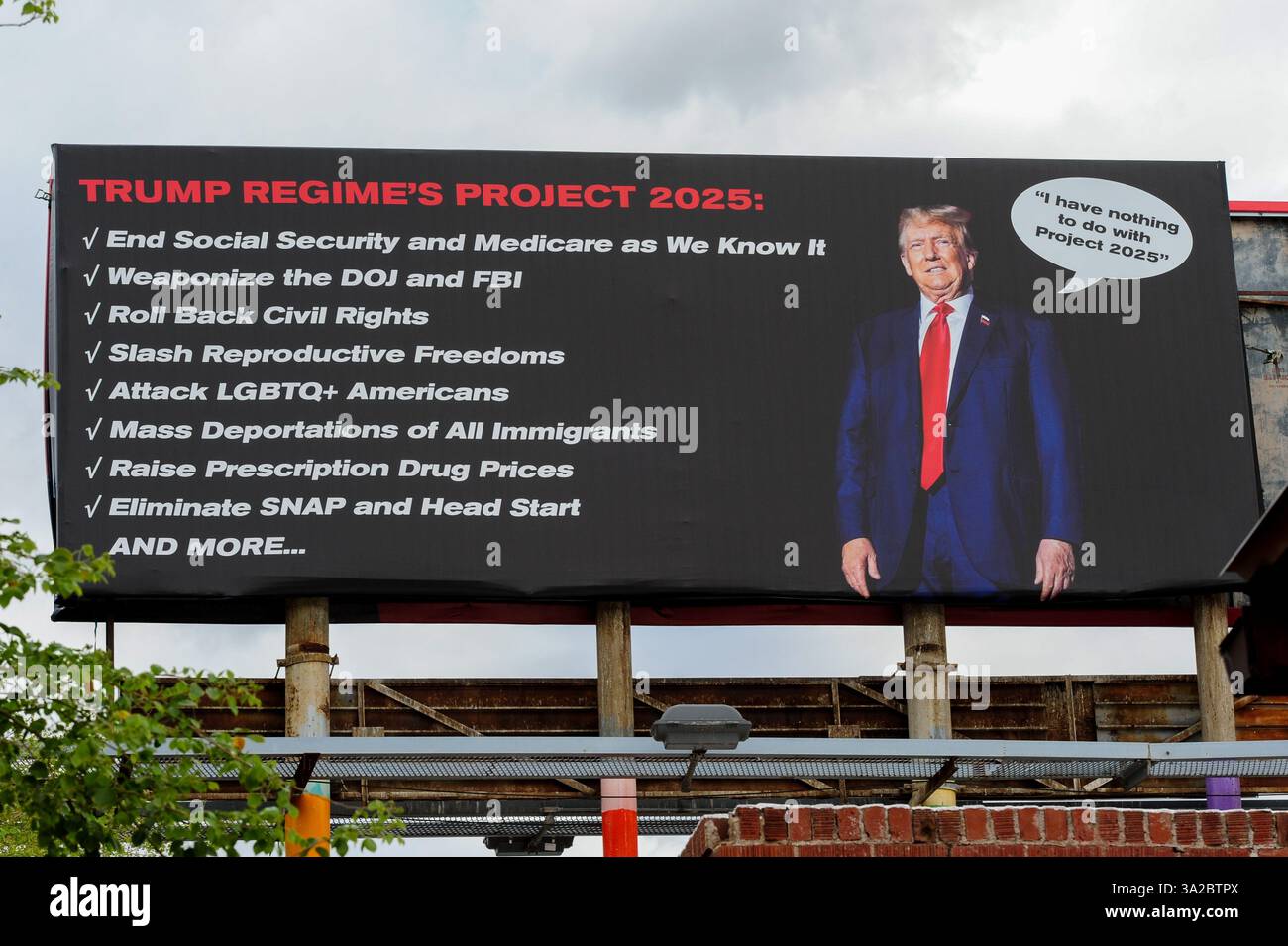 Phoenix, Arizona, USA. 12th Mar, 2025. A new political billboard by ...