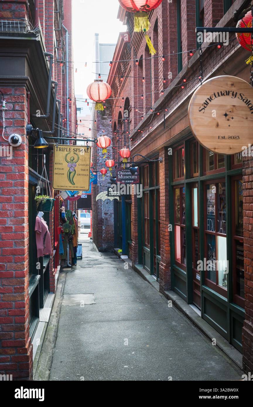 The Chinatown neighbourhood and Fan Tan Alley in Downtown Victoria ...