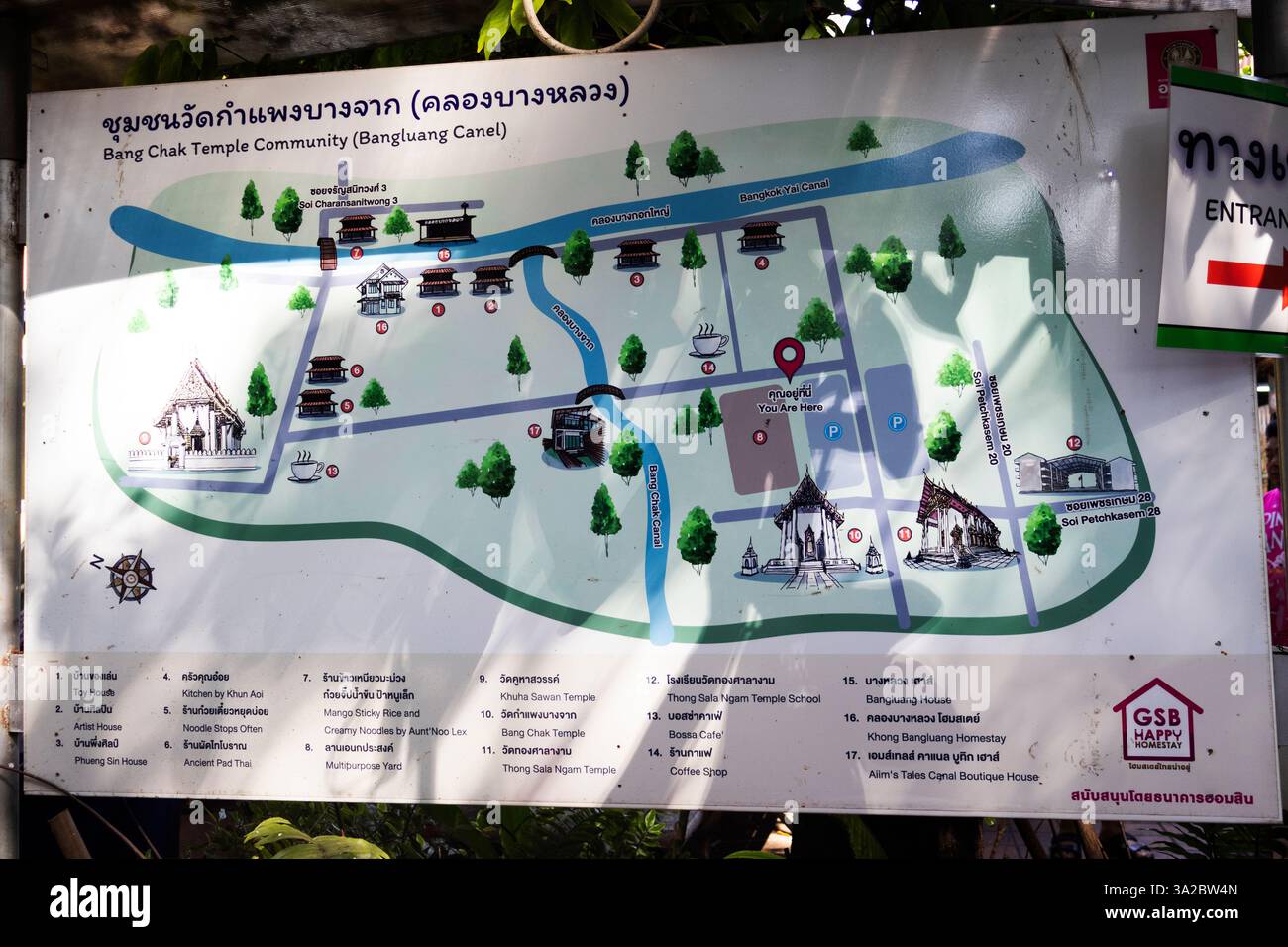 Information board and tag label map landmark of Khlong Bang Luang ...