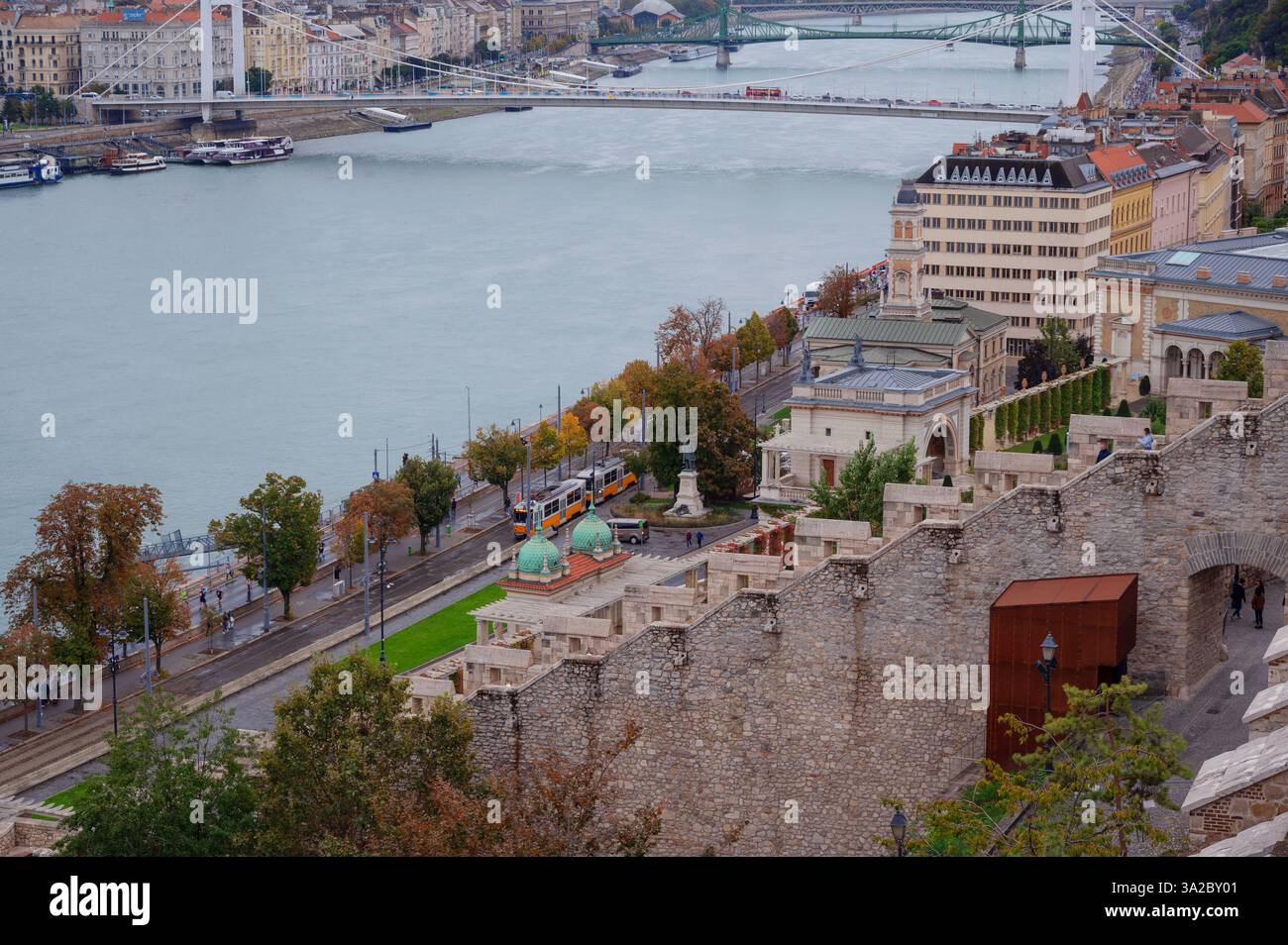 View of the Buda castle district, the palace complex of the Hungarian ...