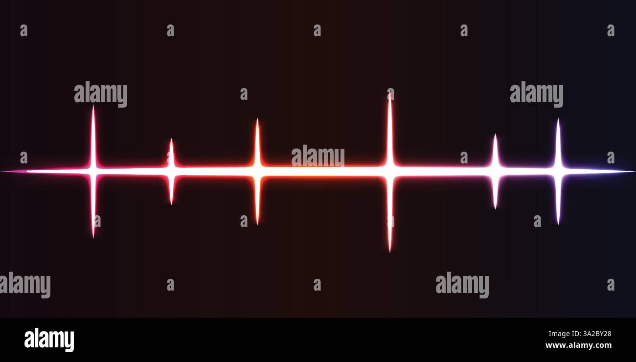 Abstract neon light effect in a musical line art, vector art ...