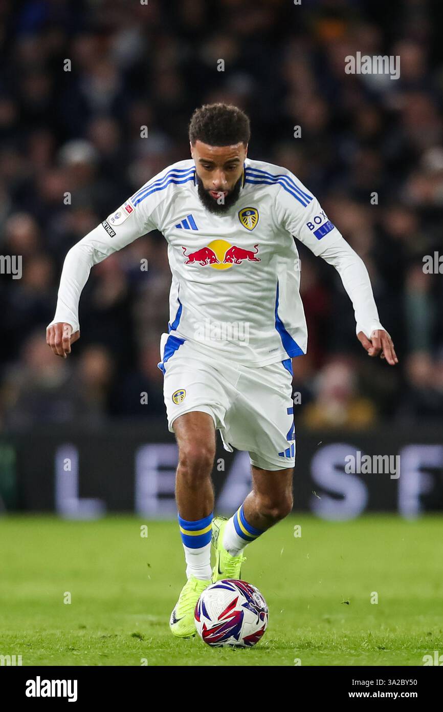 Leeds, UK. 12th Mar, 2025. Jayden Bogle of Leeds United during the ...