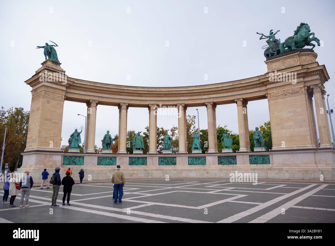 Heroes Square is one of the major squares in Budapest, Hungary, with ...
