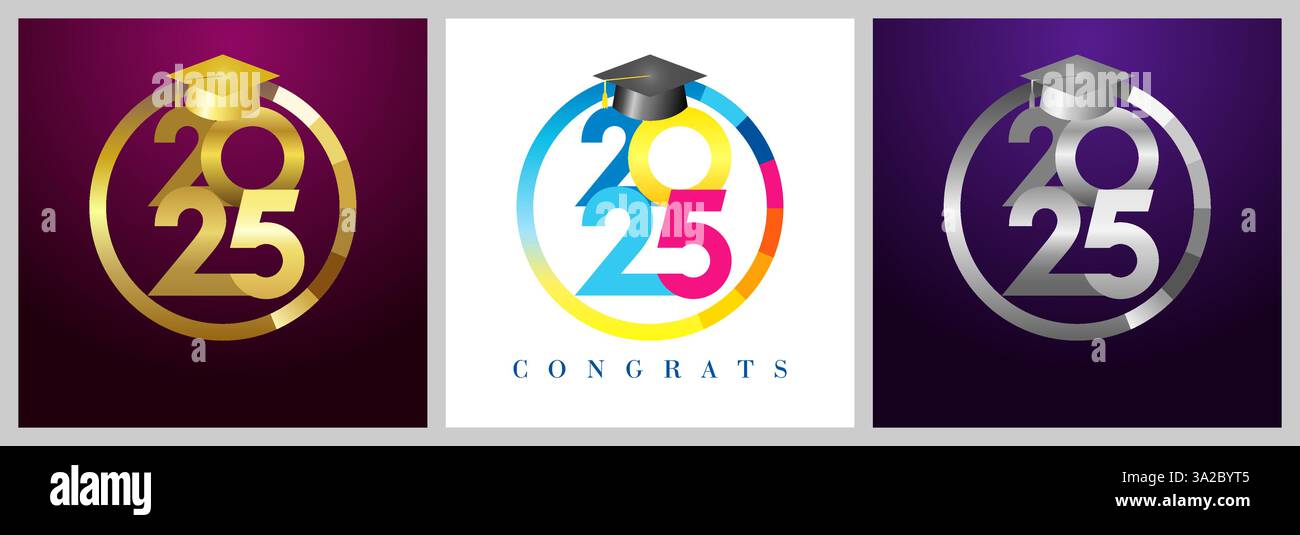 Set of awarded round symbols. Educational winner 2025 medal design ...