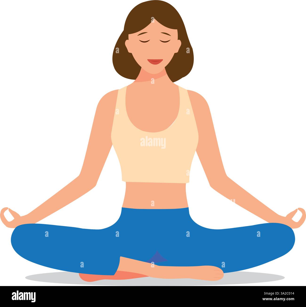 Yoga balance young woman Stock Vector Images - Alamy