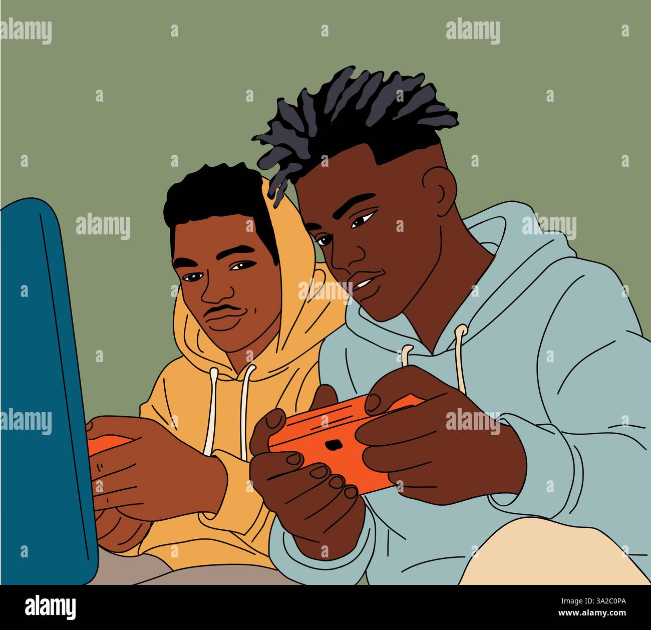 Men playing video game Stock Vector Images - Alamy