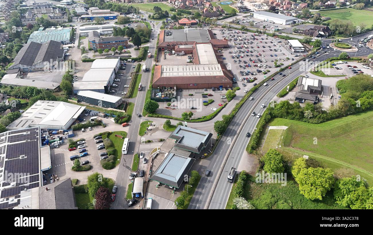 aerial view of Willerby Shopping Park, retail park Hull Stock Photo - Alamy