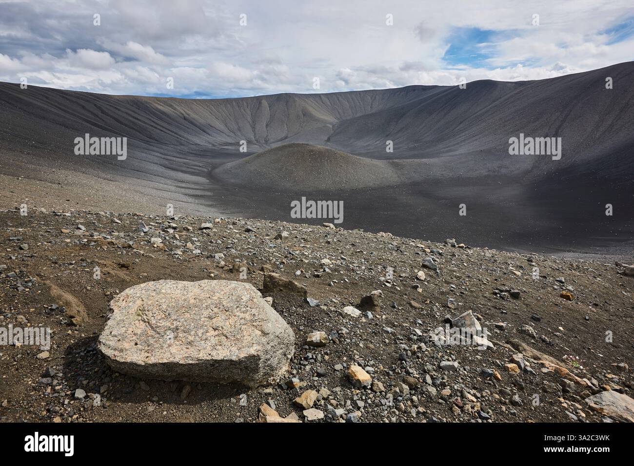 Hverfell extinct volcano interior. Icelandic landscape. Myvatn area ...
