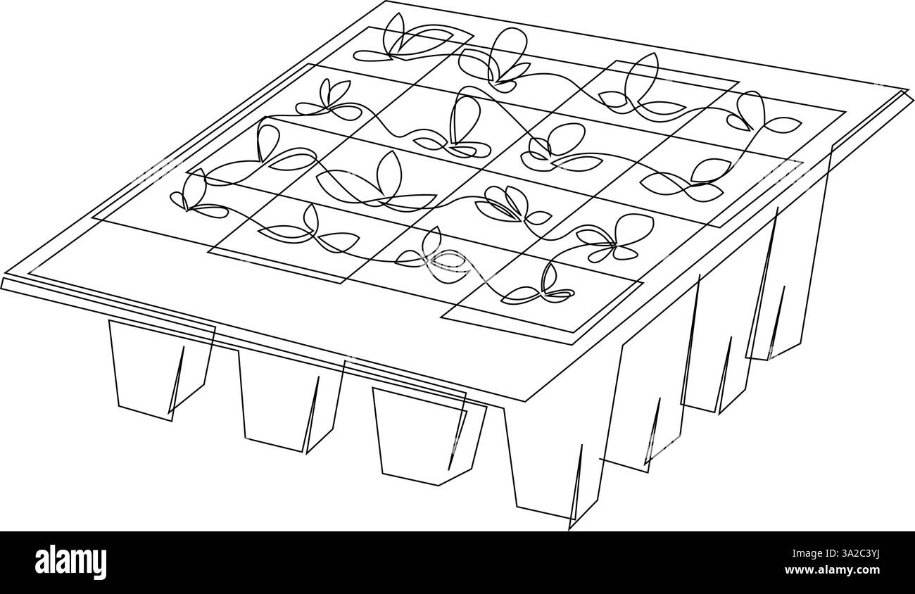 Seedling tomato in tray Stock Vector Images - Alamy