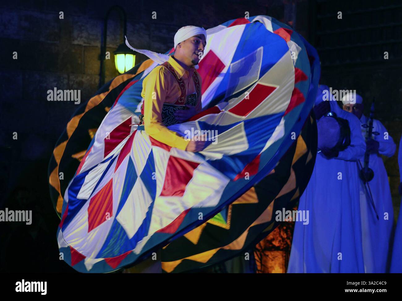 Tanoura Dance Troupe performance in Cairo, Egypt Members of the Tanoura Dance Troupe perform ...