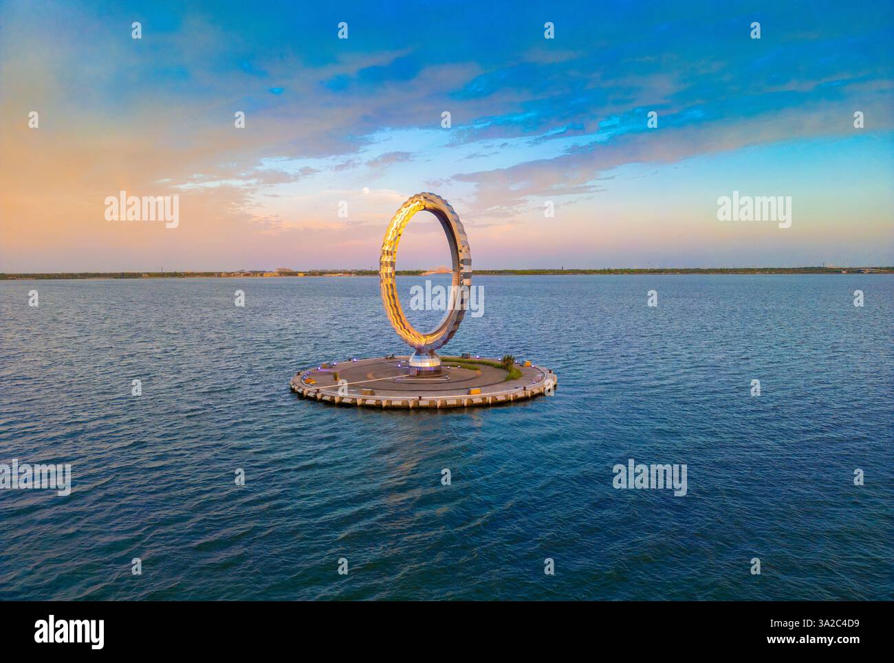 Water drop sculpture at Dripping Lake in Lingang New Area, Shanghai ...