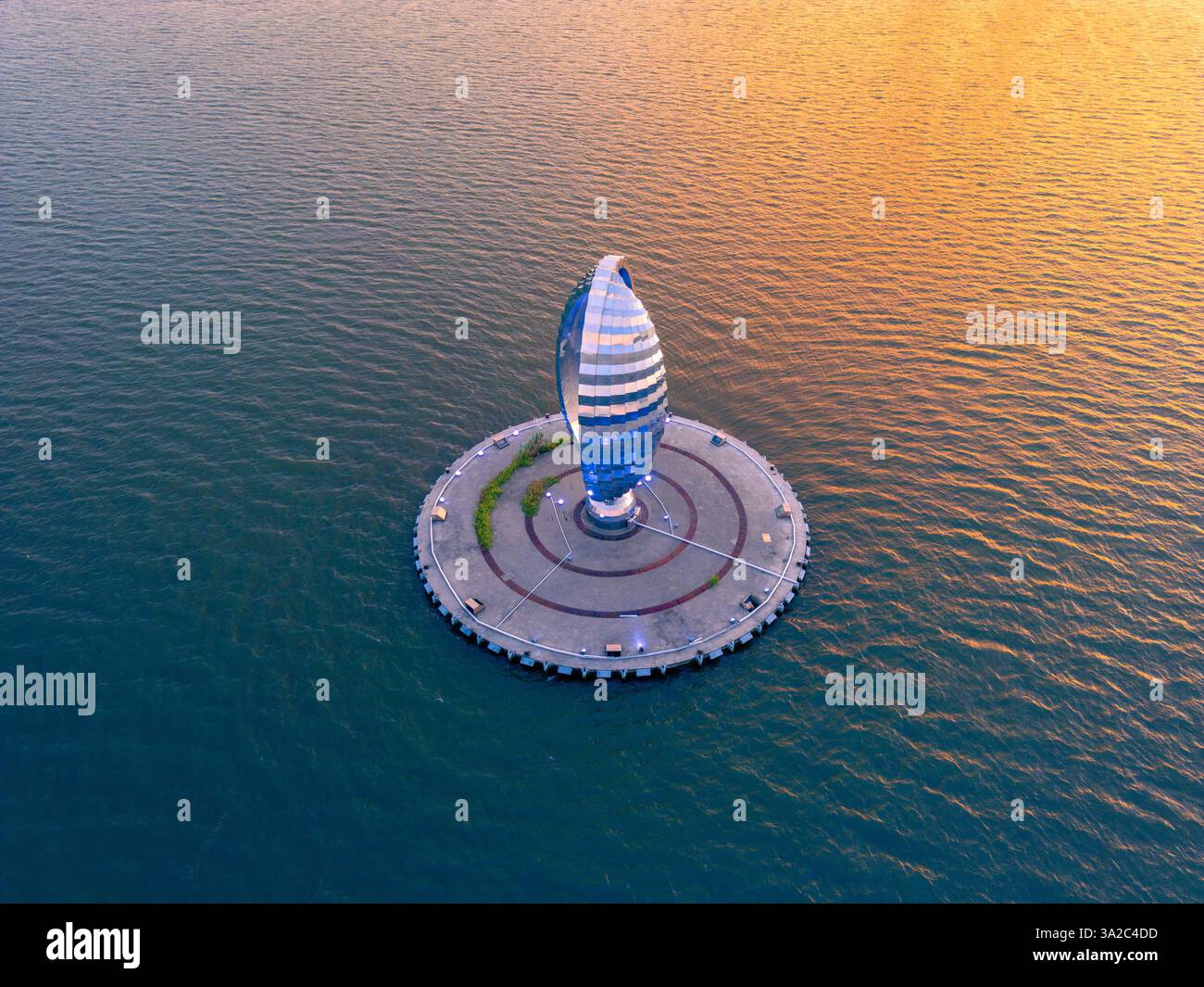 Water drop sculpture at Dripping Lake in Lingang New Area, Shanghai ...