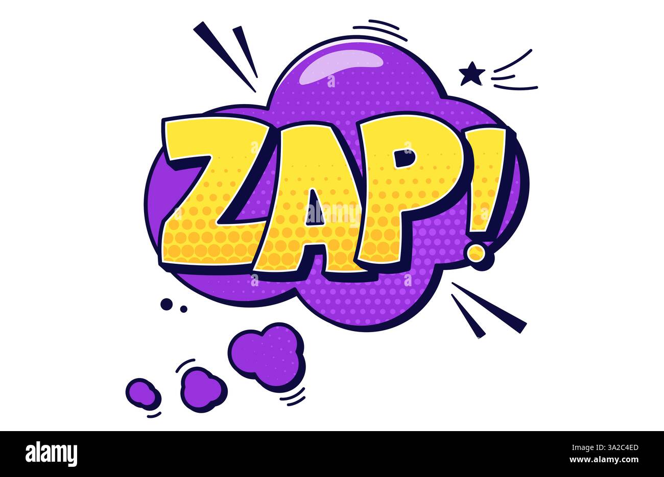 Speech bubble Zap. Pop art halftone elements Stock Vector Image & Art ...