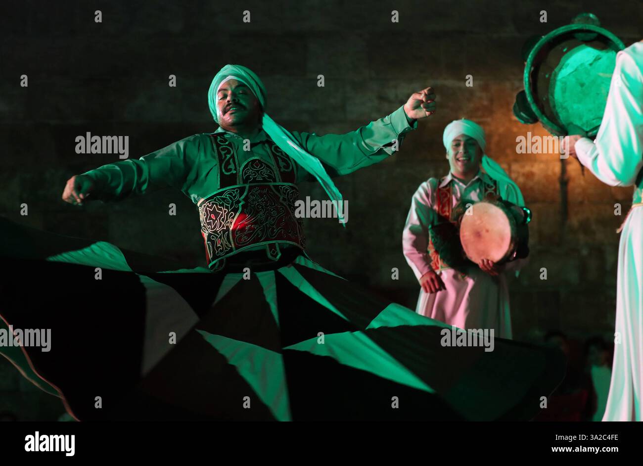 Tanoura Dance Troupe performance in Cairo, Egypt Members of the Tanoura ...