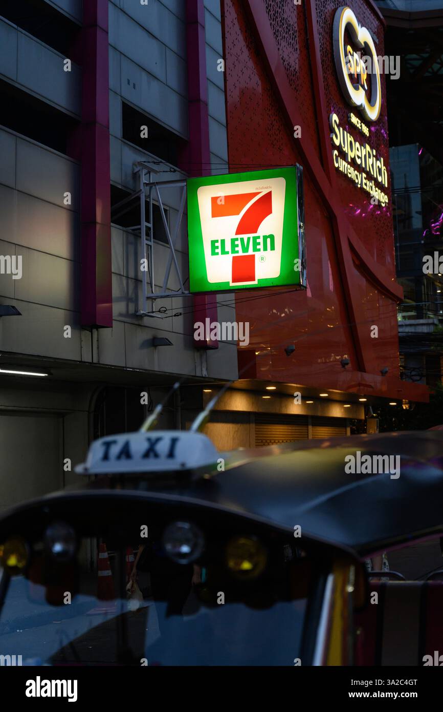 7 Eleven shop front sign and logo outside the popular convenience shop ...