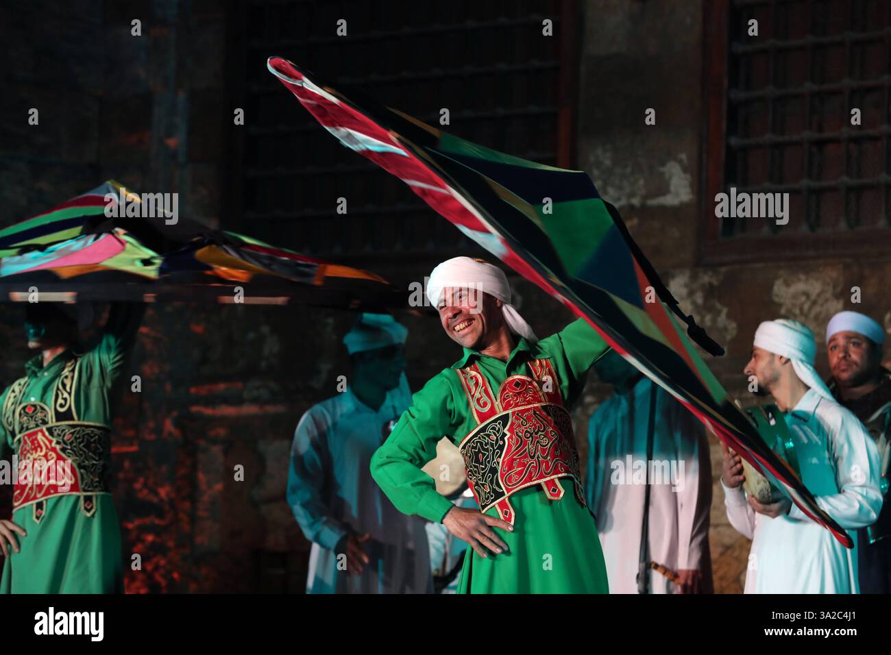 Tanoura Dance Troupe performance in Cairo, Egypt Members of the Tanoura ...