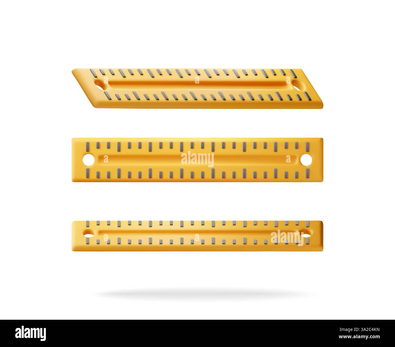 3D set of plastic measuring ruler isolated Stock Vector Image & Art - Alamy