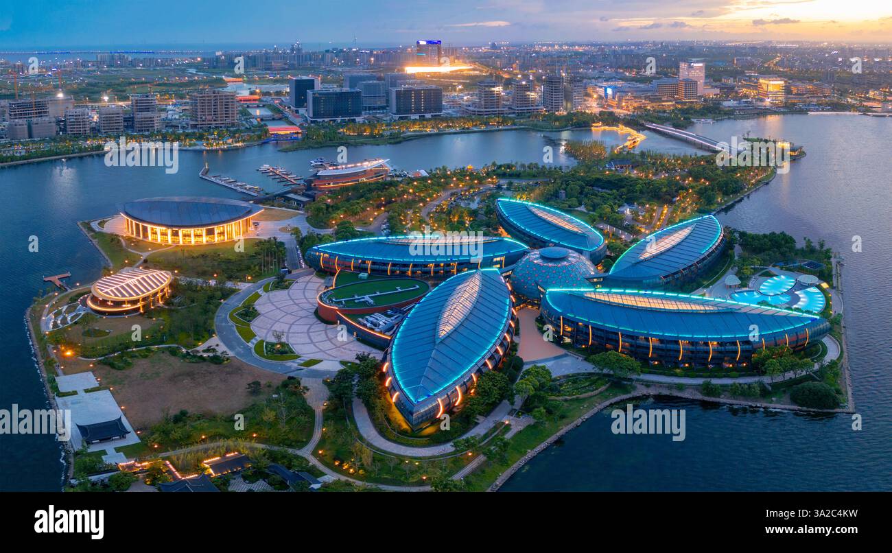 Aerial view of Dripping Lake South Island, Lingang New Town, Shanghai, China Stock Photo - Alamy