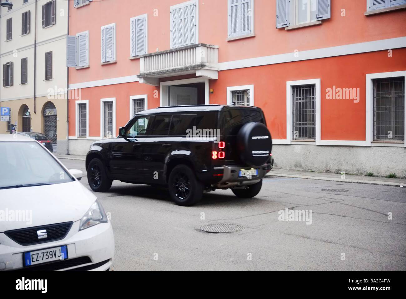 Lombardy, Italy March 1st 2025 Land Rover Defender 110 cruising through ...