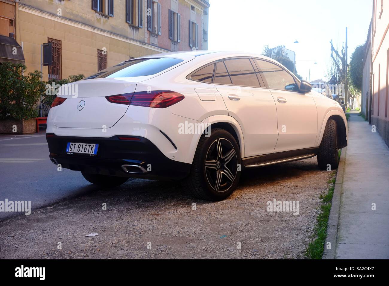 Lombardy, Italy March 1st 2025 White Mercedes Benz GLC 300 Coupe 4MATIC ...