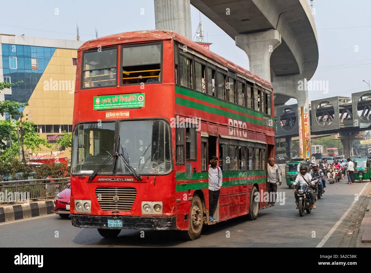 Double-Deck British Bus in use in Dhaka Bangladesh Stock Photo - Alamy