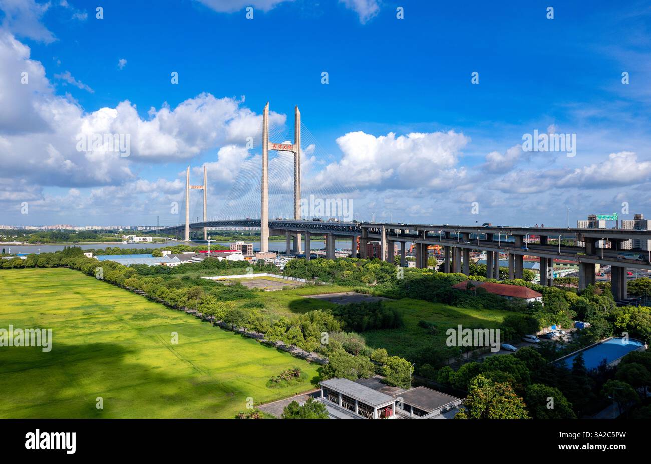 Aerial View of Minpu Bridge, Shanghai, China Stock Photo - Alamy