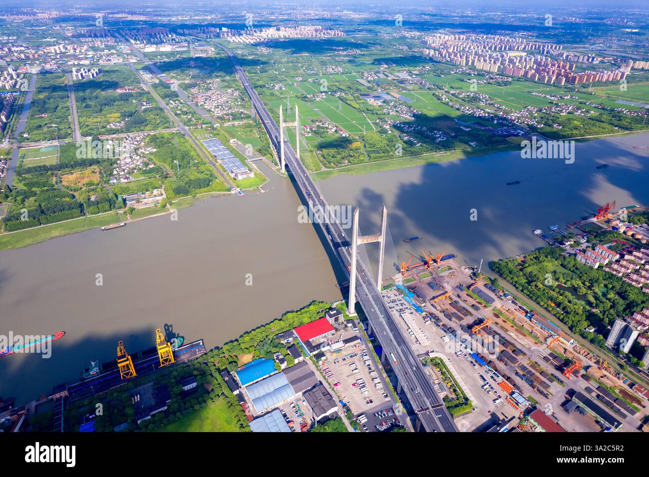 Aerial View of Minpu Bridge, Shanghai, China Stock Photo - Alamy