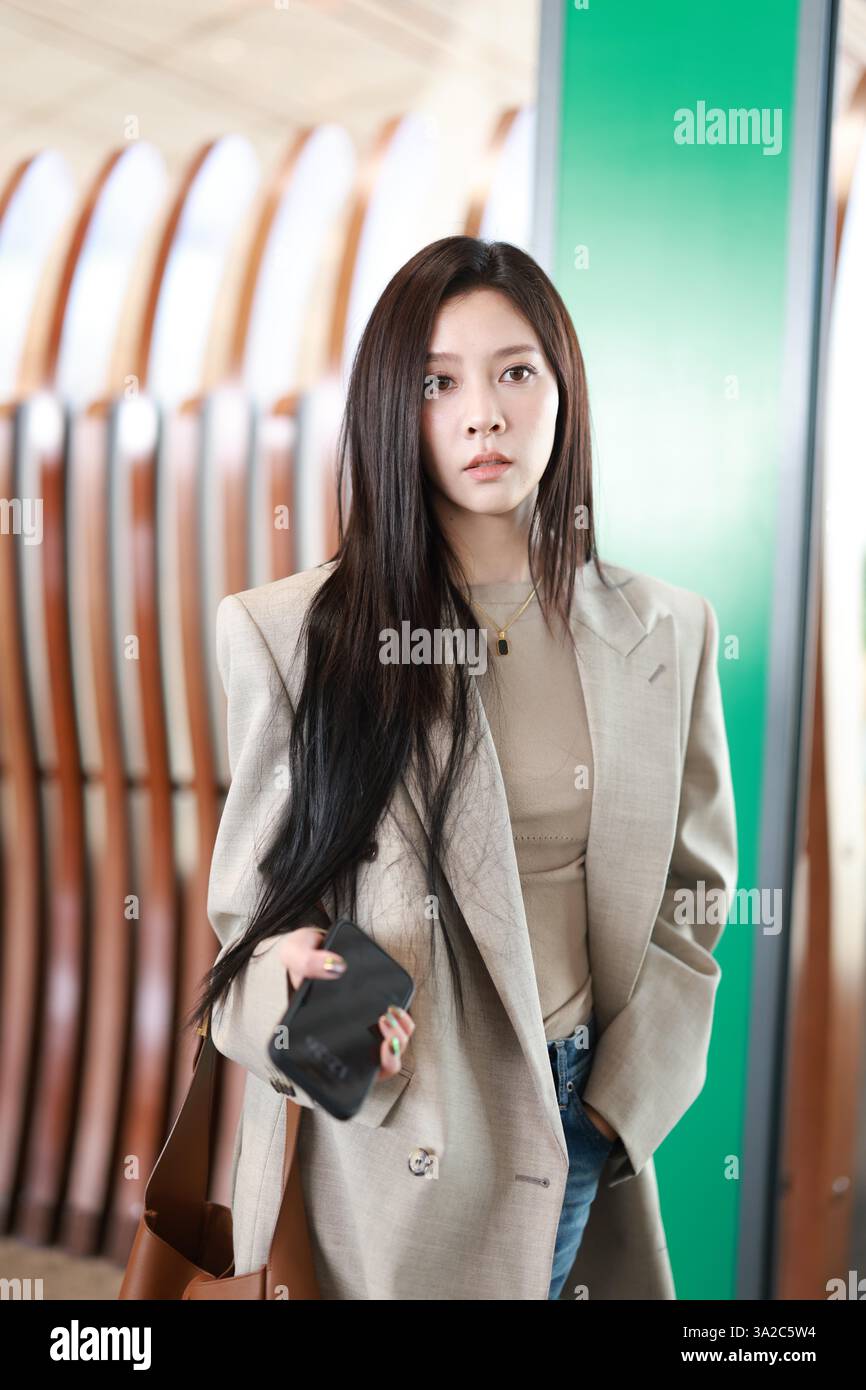 Chinese actress, singer and dancer Song Yanfei appears at the airport ...