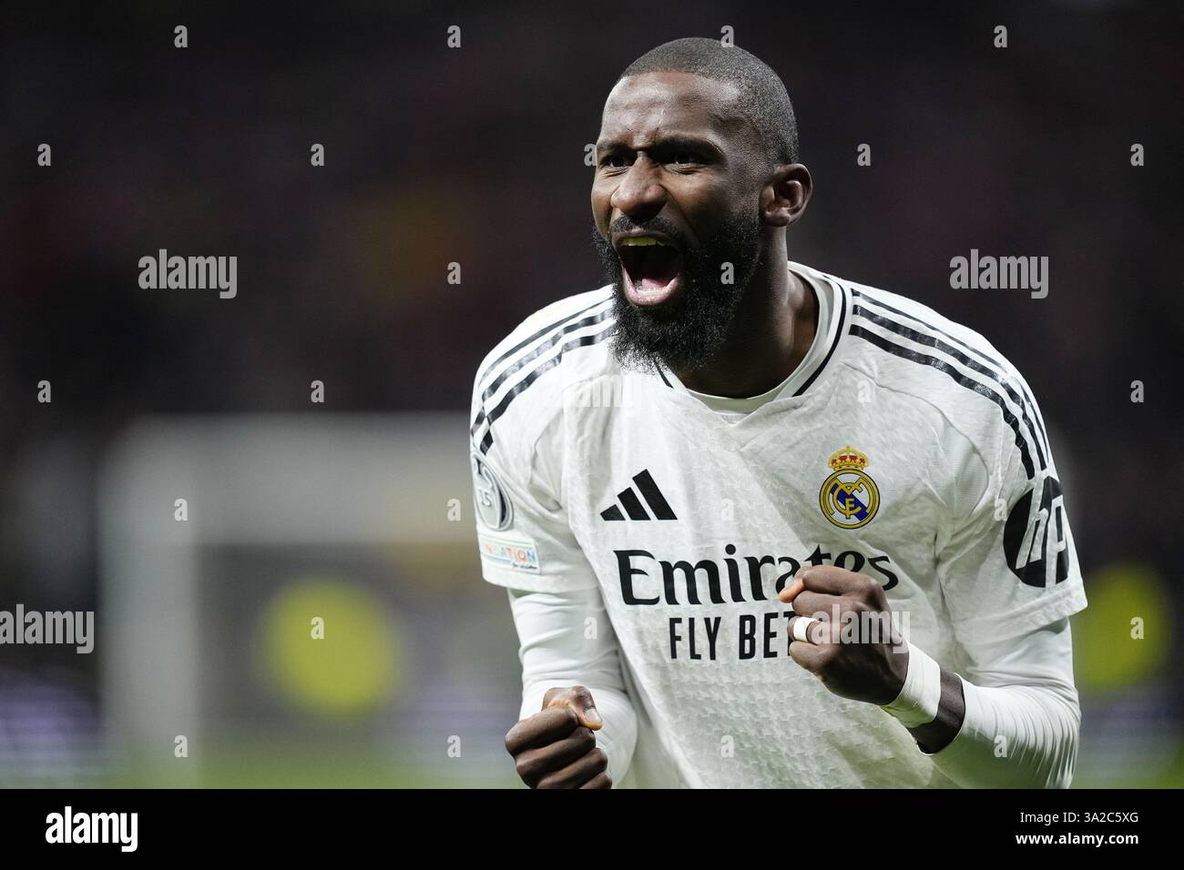 Antonio Rudiger of Real Madrid celebrates the victory in the penalty ...