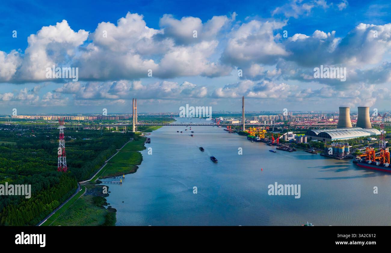 Aerial View of Minpu Bridge, Shanghai, China Stock Photo - Alamy