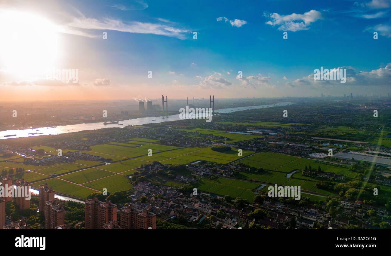 Aerial View of Minpu Bridge, Shanghai, China Stock Photo - Alamy