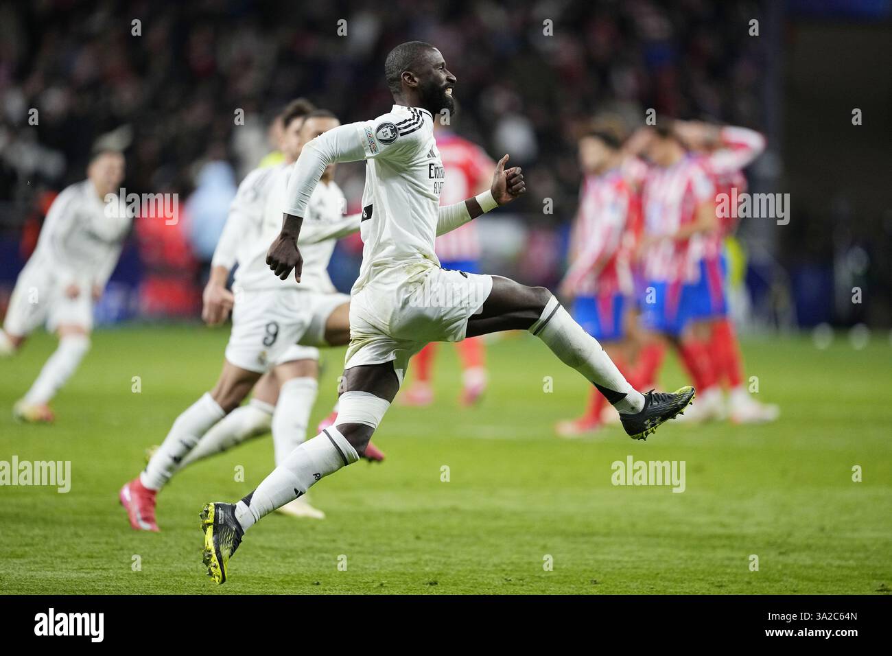 Antonio Rudiger of Real Madrid celebrates the victory in the penalty ...