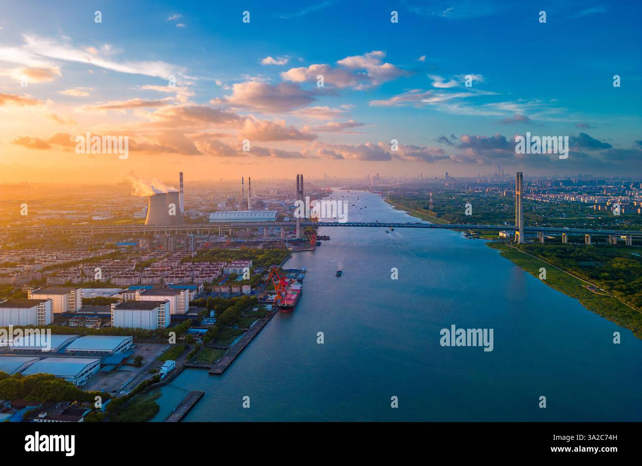 Minpu Bridge Industrial Environment, Minhang District, Shanghai, China ...