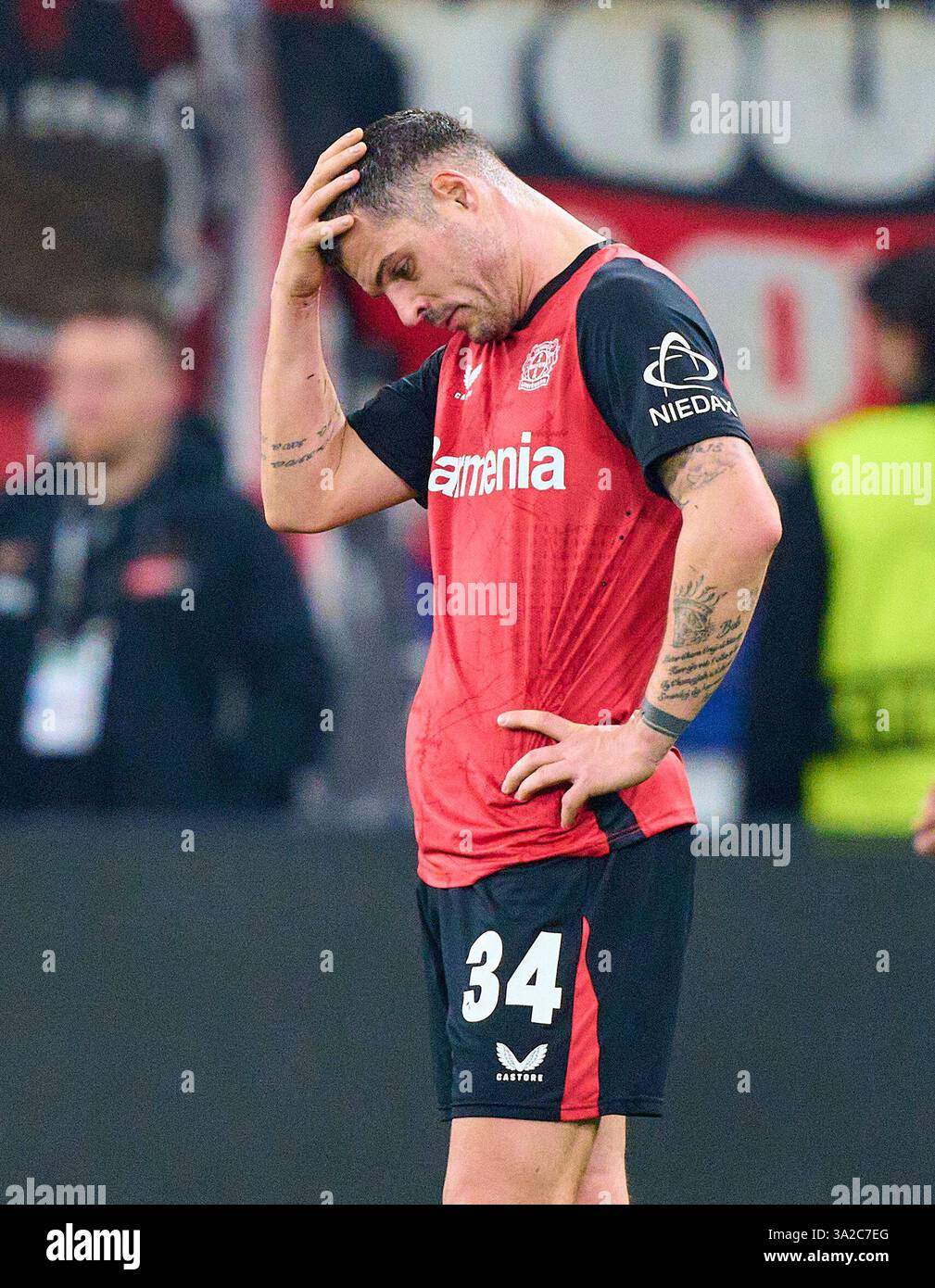 Granit Xhaka, Lev 34 sad after the round of 16 second leg match BAYER ...