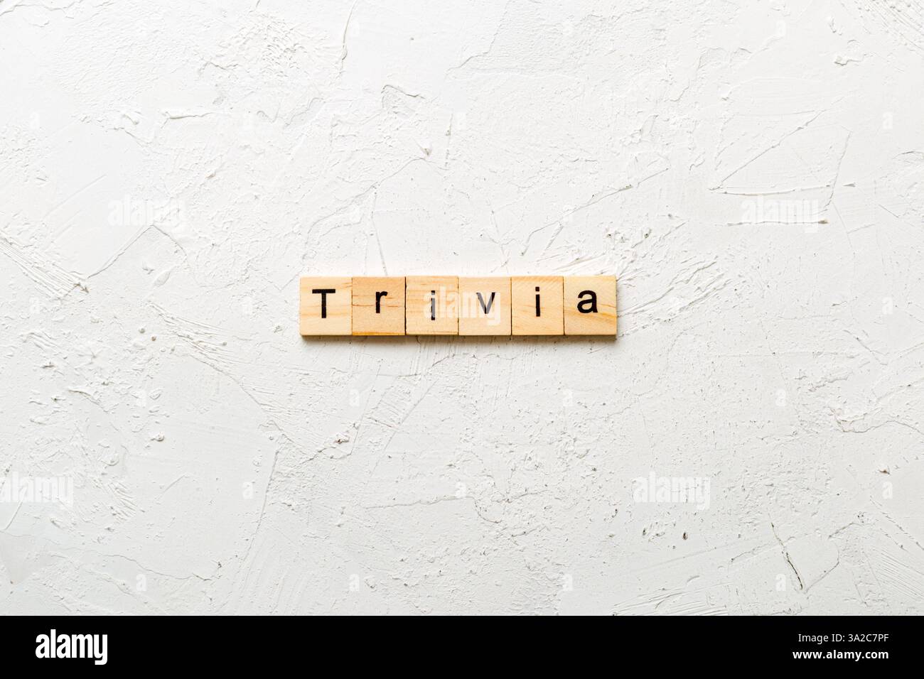 trivia word written on wood block. trivia text on table, concept Stock ...
