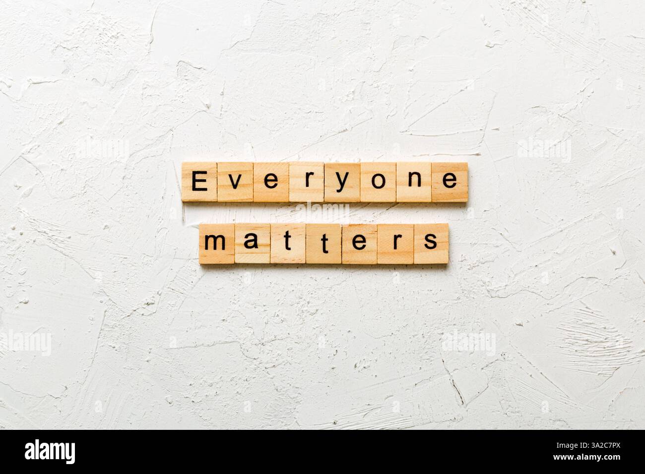 everyone matters word written on wood block. everyone matters text on ...