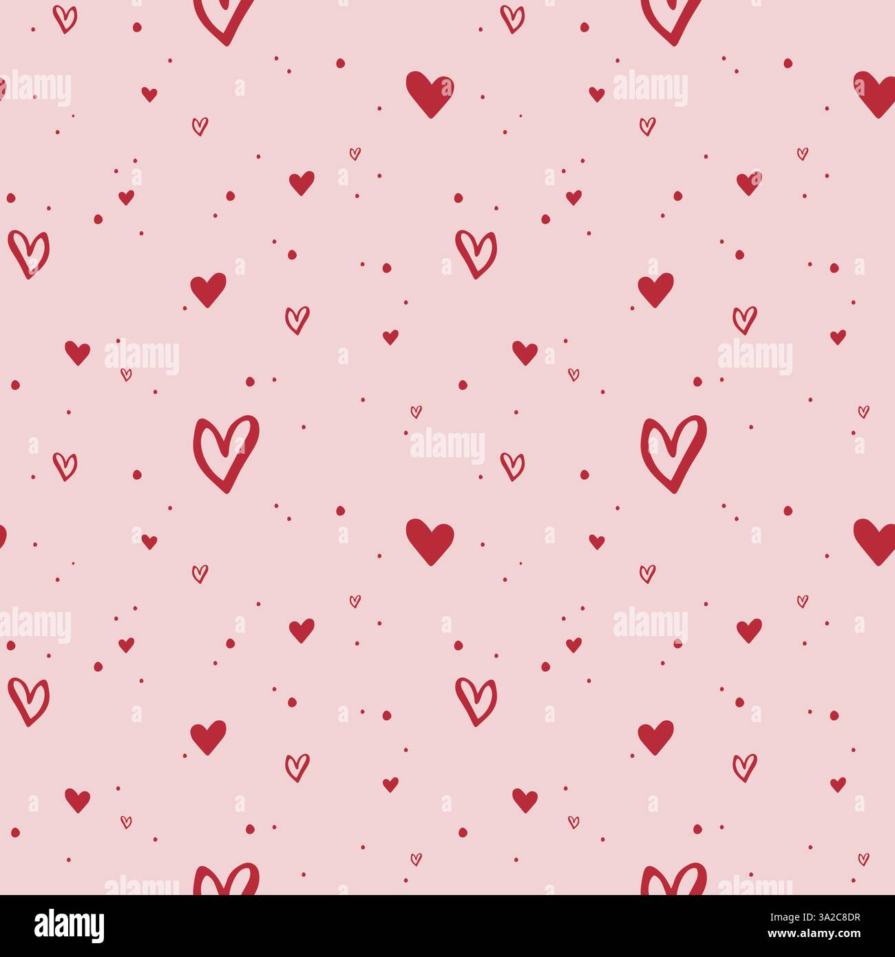 Red hearts on pink background. Coquette core. Seamless pattern EPS ...